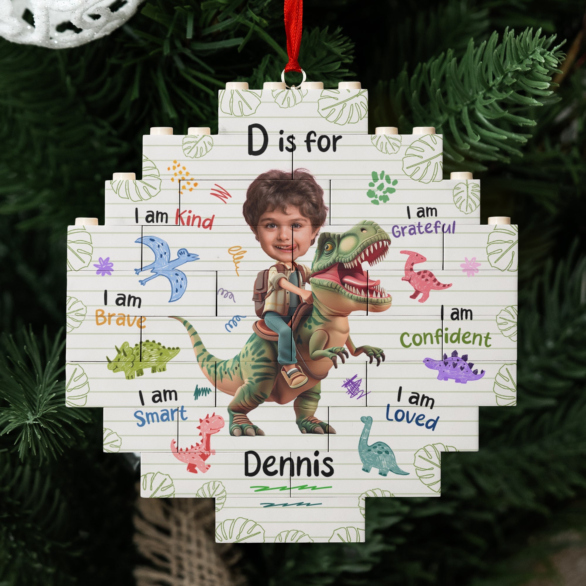 Boy Riding Dinosaur - Christmas Gifts For Kids - Custom Buildable Chri ...
