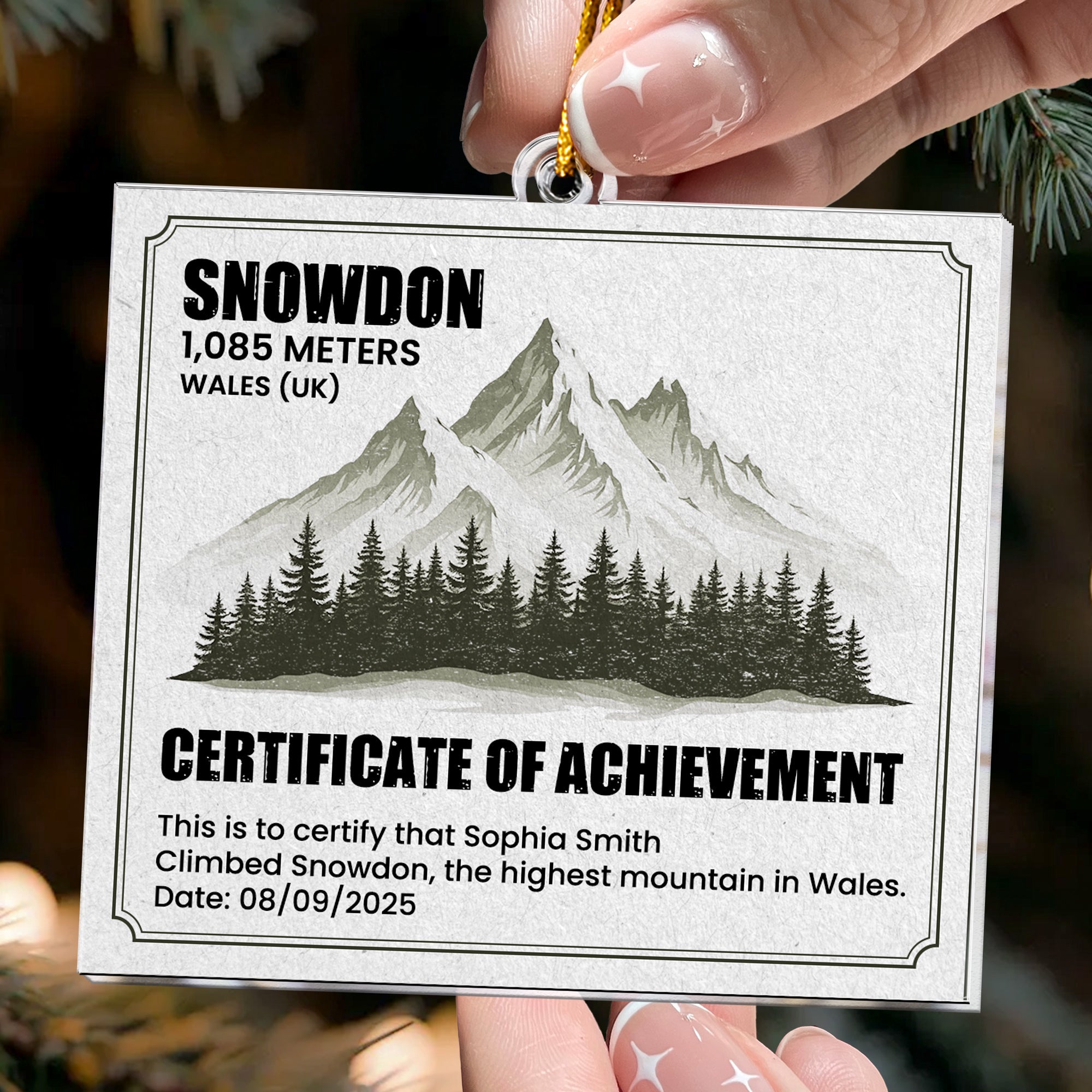 Certificate Of Achievement Hiking - Personalized Acrylic Ornament ...