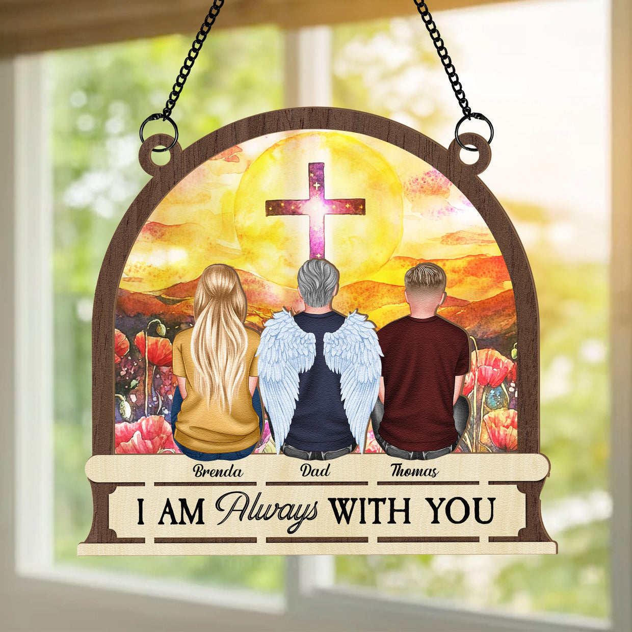 I Am Always With You Memorial Ornament - Personalized Window Hanging S ...