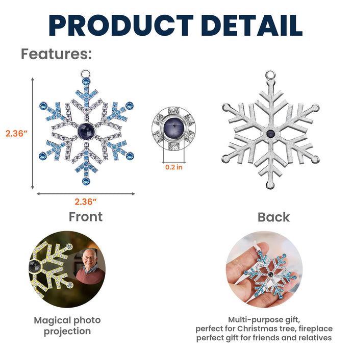 In Loving Memory Memorial Gift - Custom Photo Projection Snowflake Orn ...