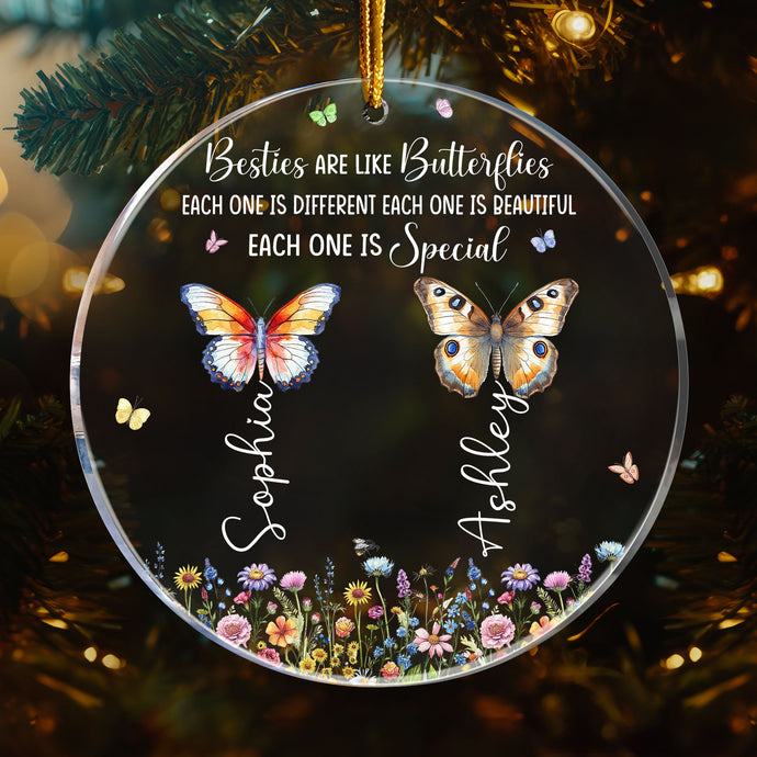 Sisters Are Like Butterflies - Personalized Acrylic Ornament ...
