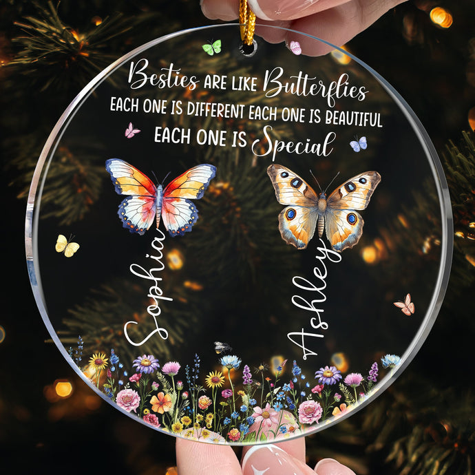 Sisters Are Like Butterflies - Personalized Acrylic Ornament ...