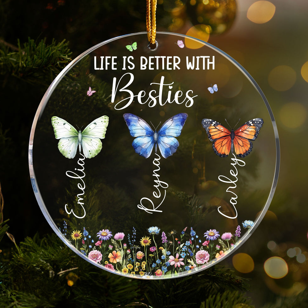 Sisters Are Like Butterflies - Personalized Acrylic Ornament ...