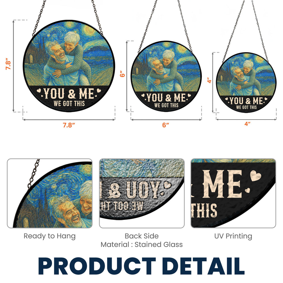Van Gogh Style You & Me We Got This - Personalized Photo Stained Glass ...